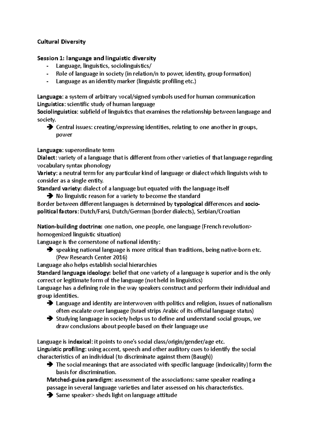 Cultural Diversity - samenvatting - Cultural Diversity Session 1 ...