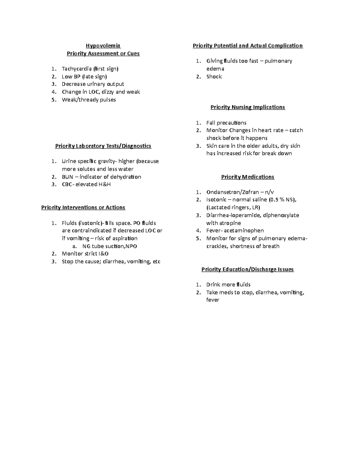 Hypovolemia Correct critical Prioritization new - Hypovolemia Priority ...