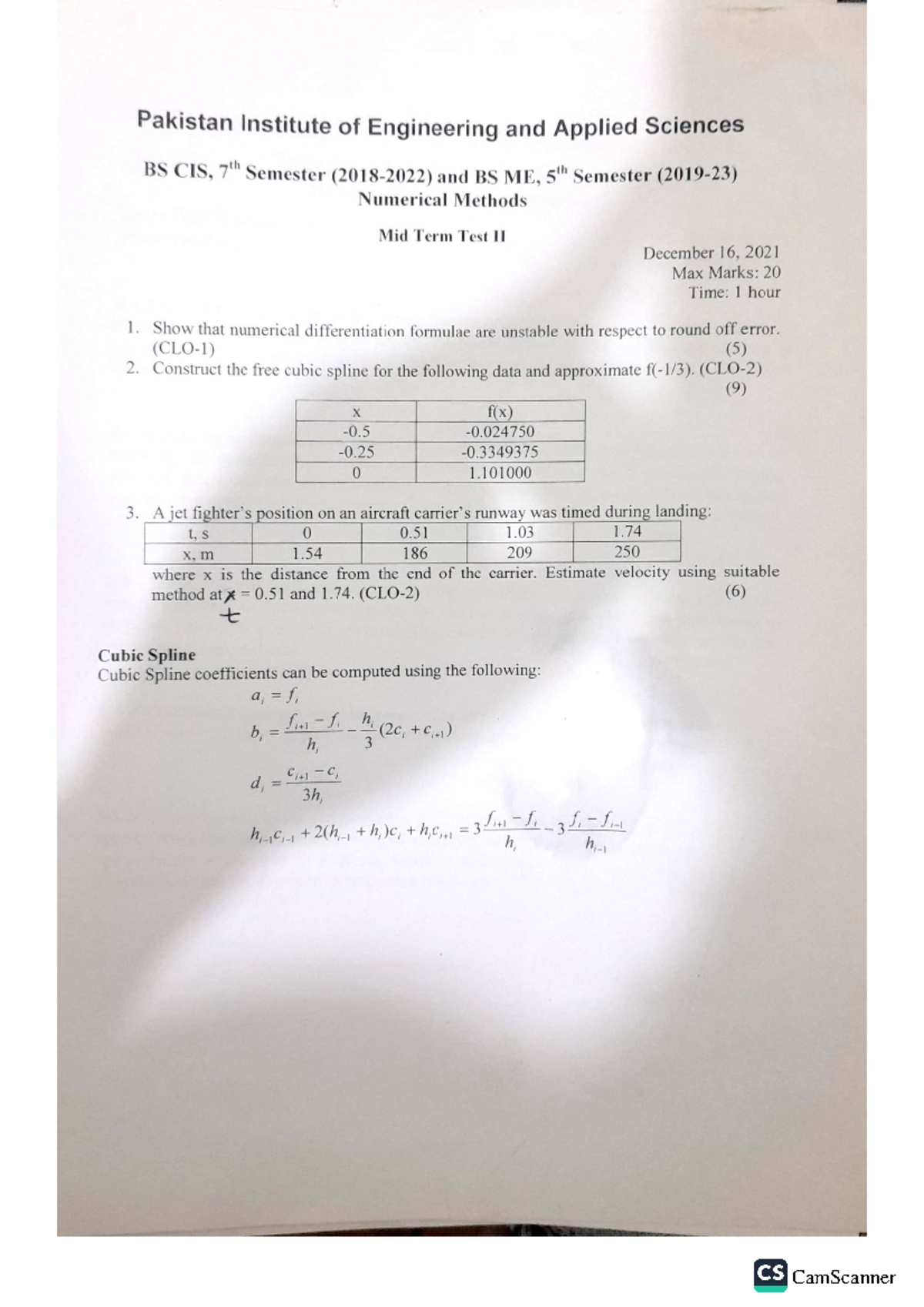 Past papers 19 - yes - Numerical Methods - Studocu