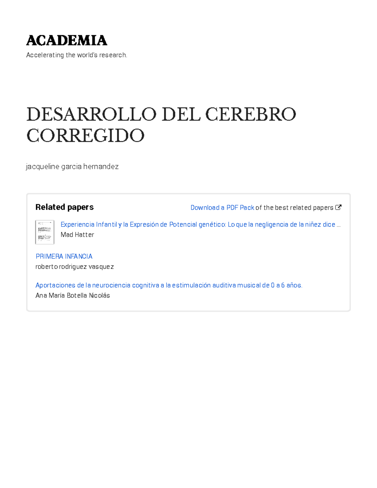 Copia de Desarrollo DEL Cerebro - Accelerat ing t he world's research ...