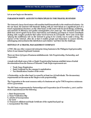 Module 1 Introduction TO TOUR Guiding Principles - The module is for ...