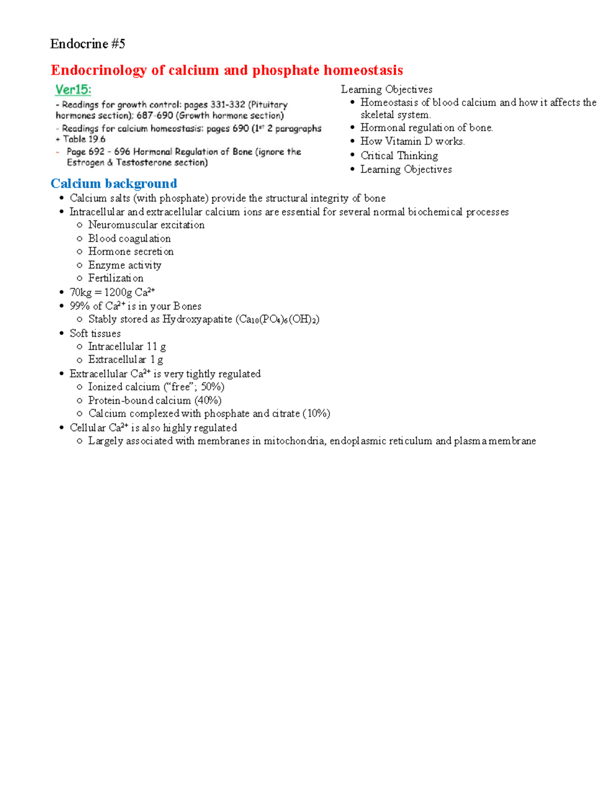Endocrine 5-min - ..... - Endocrinology of calcium and phosphate ...