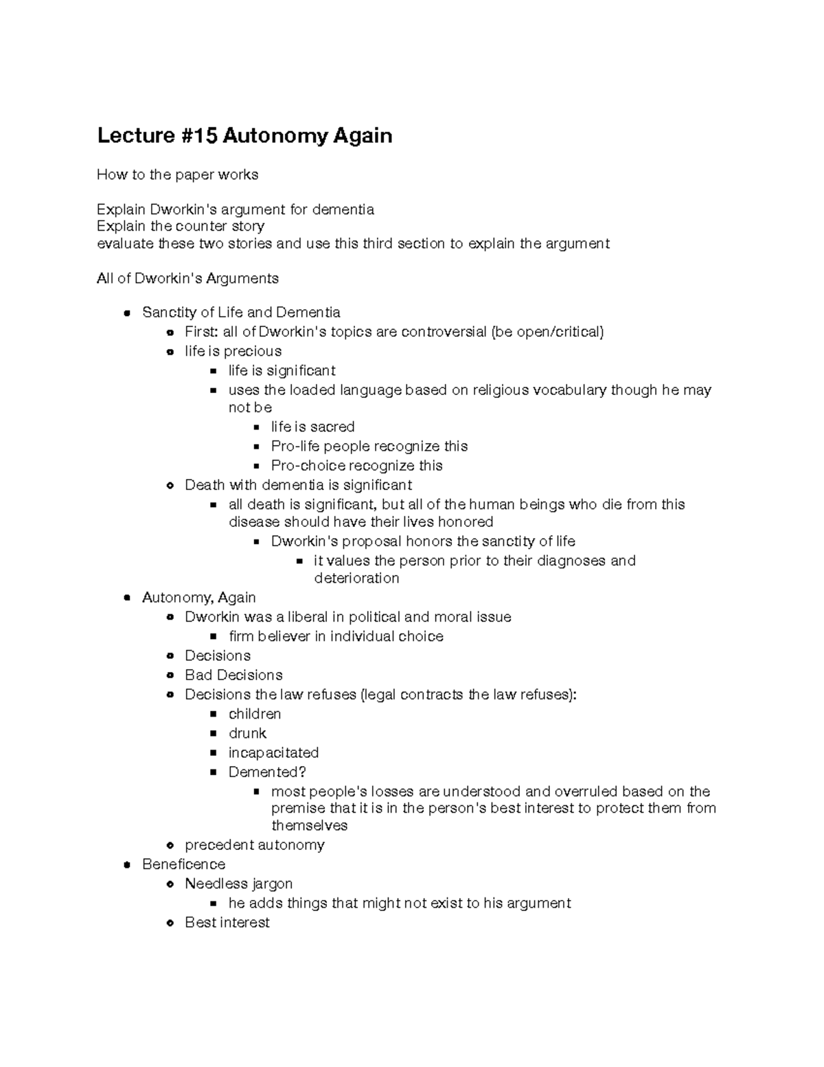 Lecture 15 - Lecture #15 Autonomy Again How to the paper works Explain ...