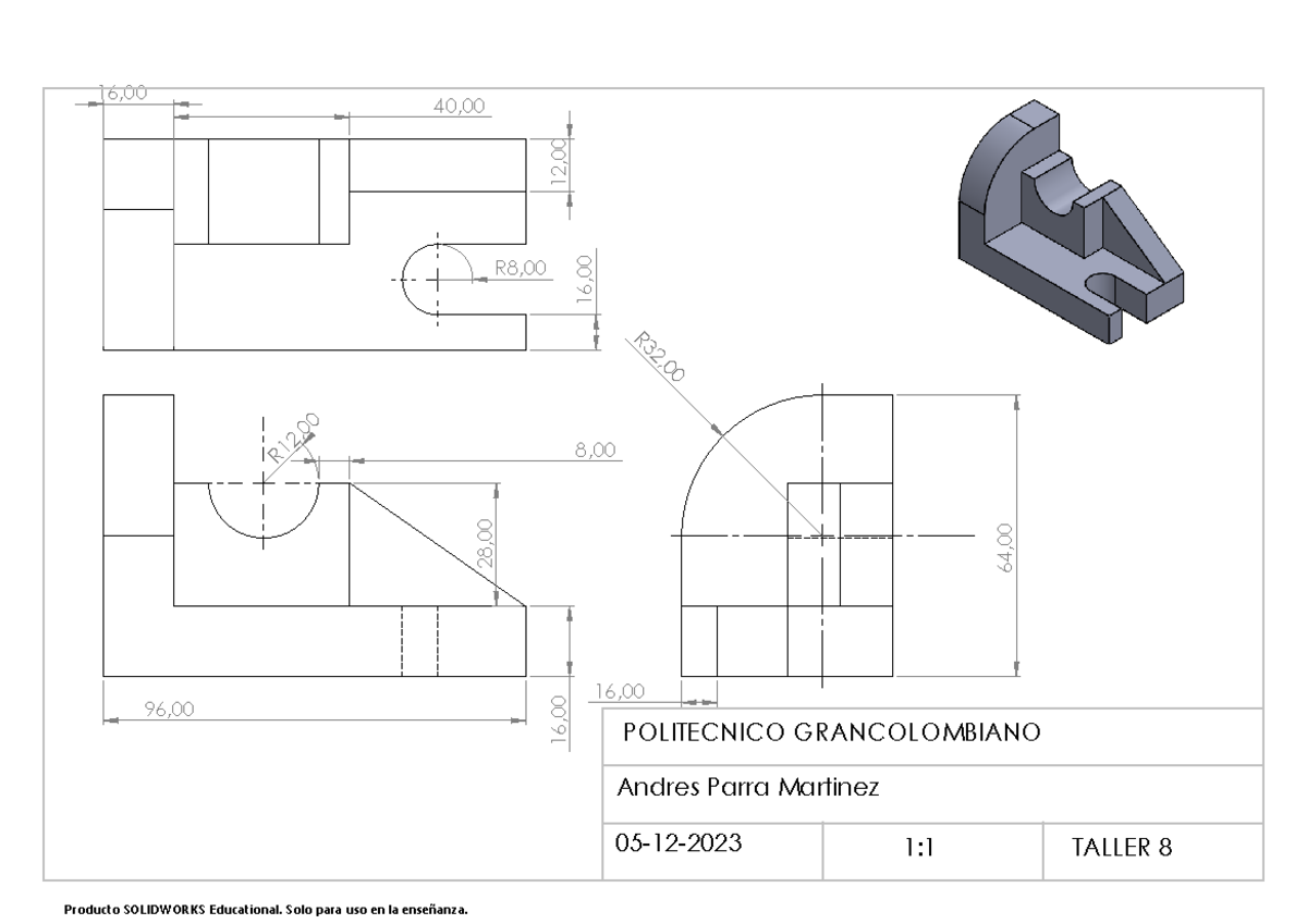 Plano - Dibujo Técnico - ####### 16, ####### 16, 28, 96, R12,00 8, 16 ...