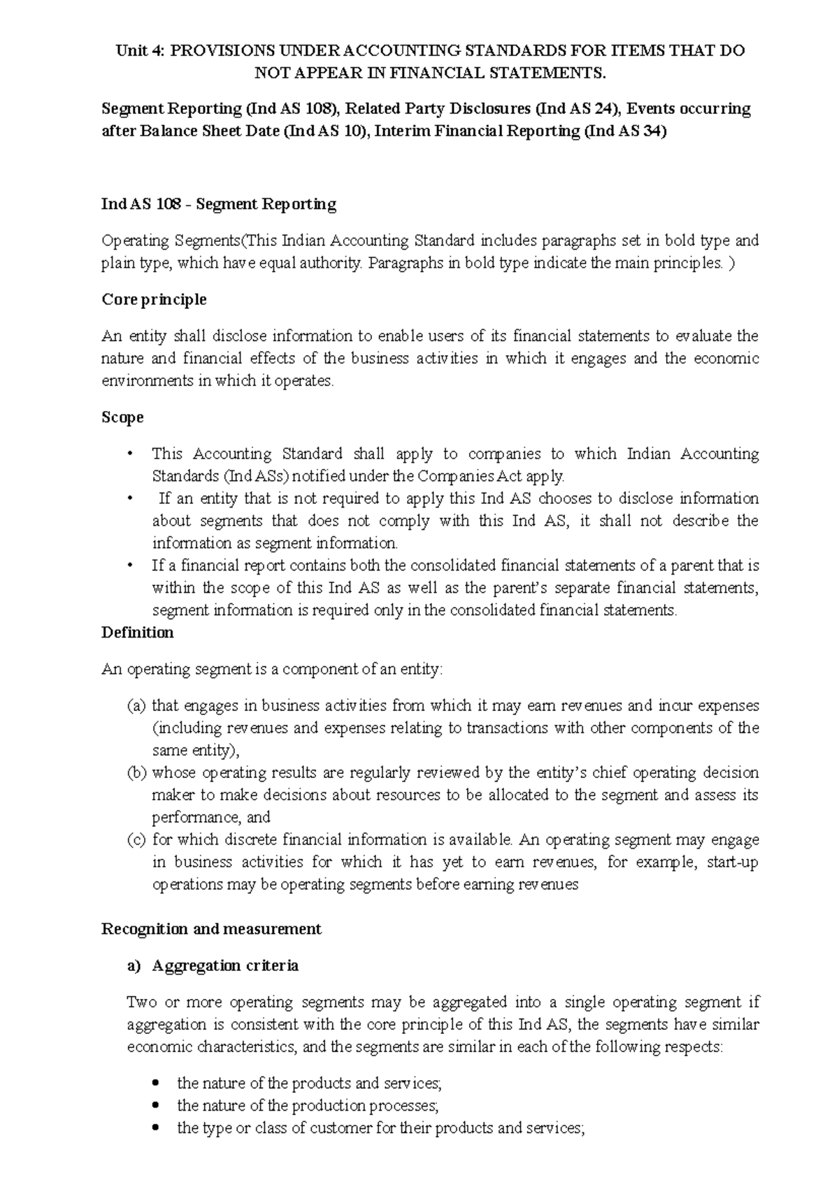 Chapter 4 - Dumdum - Unit 4: PROVISIONS UNDER ACCOUNTING STANDARDS FOR ...
