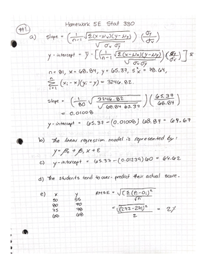HW5B - Stat 330 (Fall 2020): Homework 5B - STAT 330 - Studocu