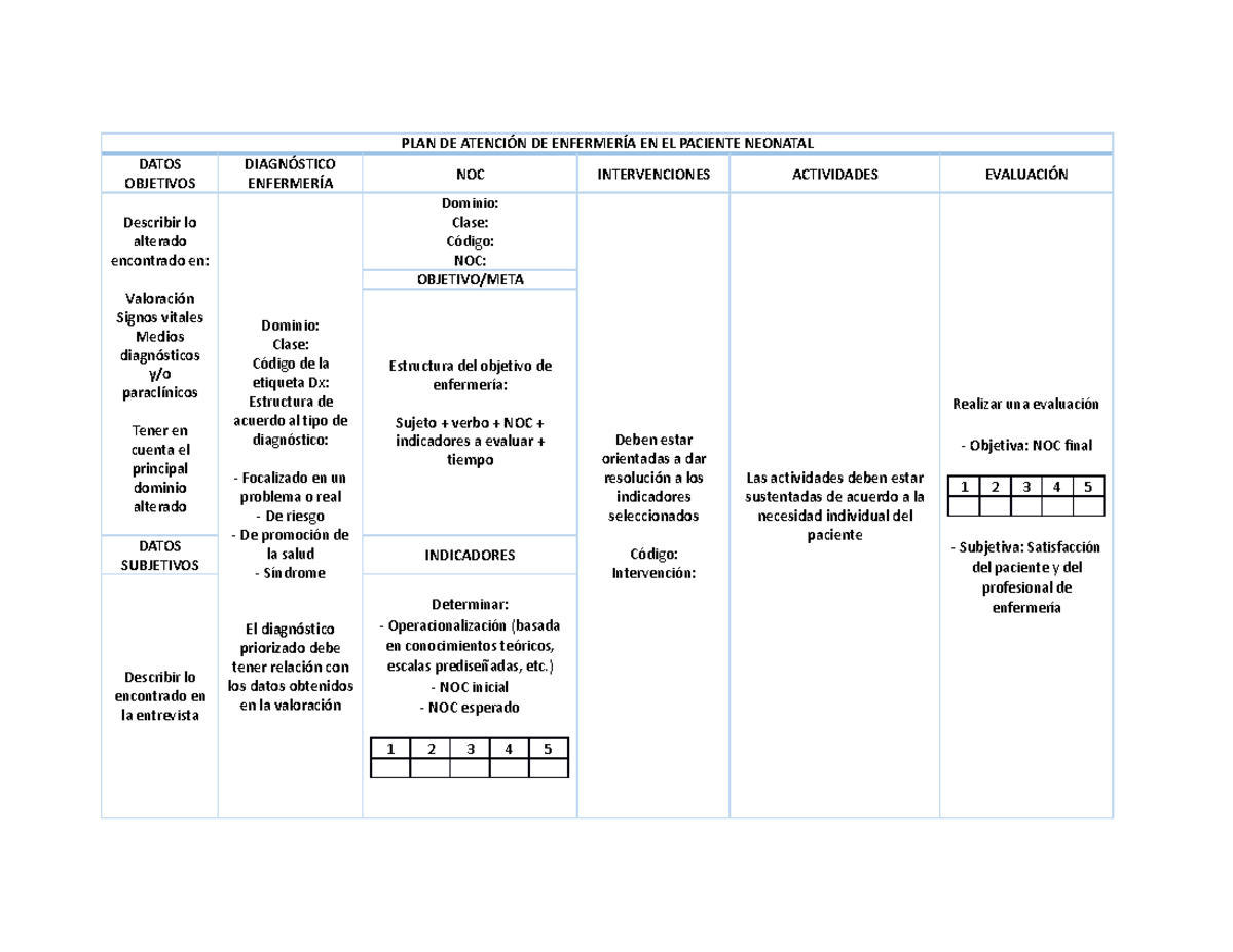 Formato PAE - pae - PLAN DE ATENCIÓN DE ENFERMERÍA EN EL PACIENTE ...