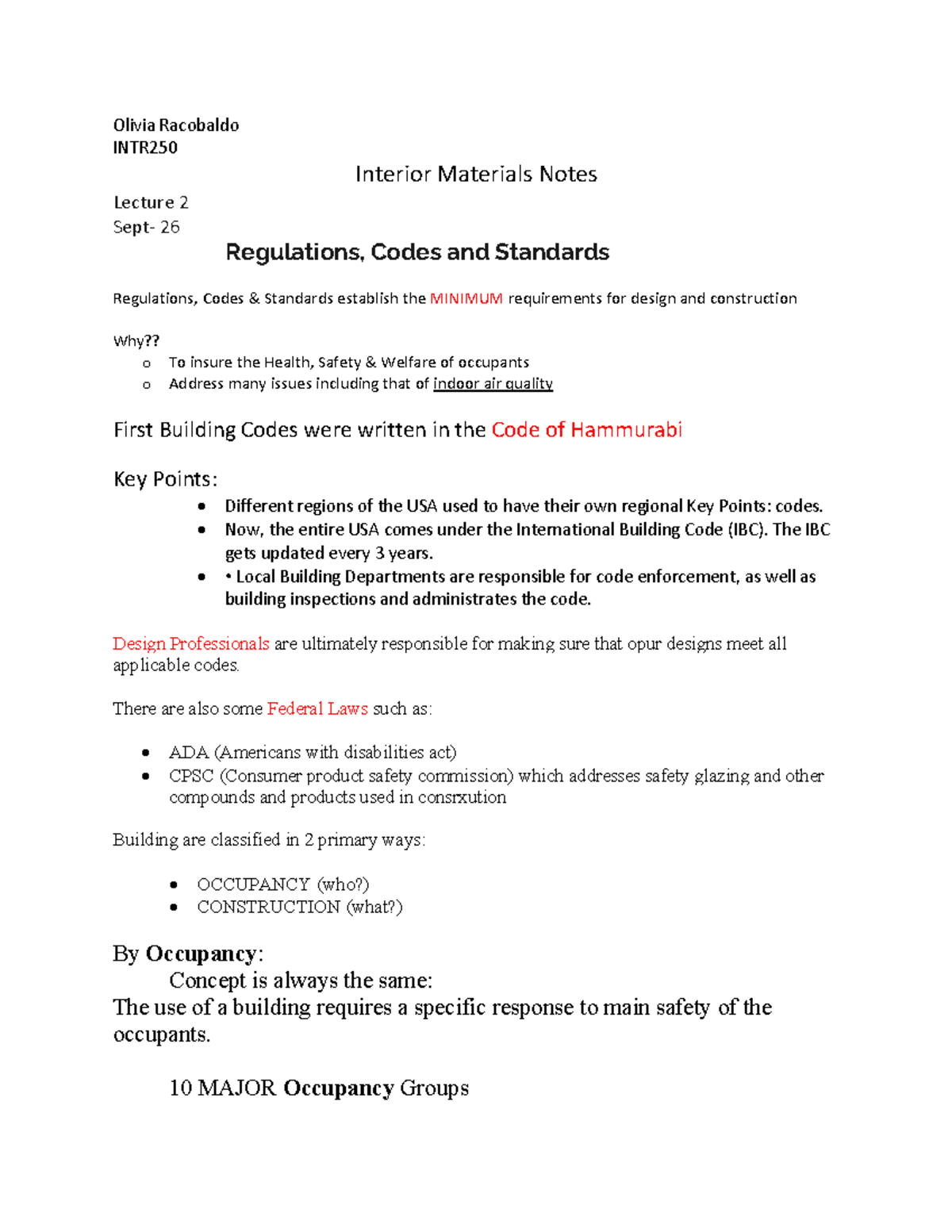 Interior Materials Notes 2+3 - Olivia Racobaldo INTR Interior Materials ...