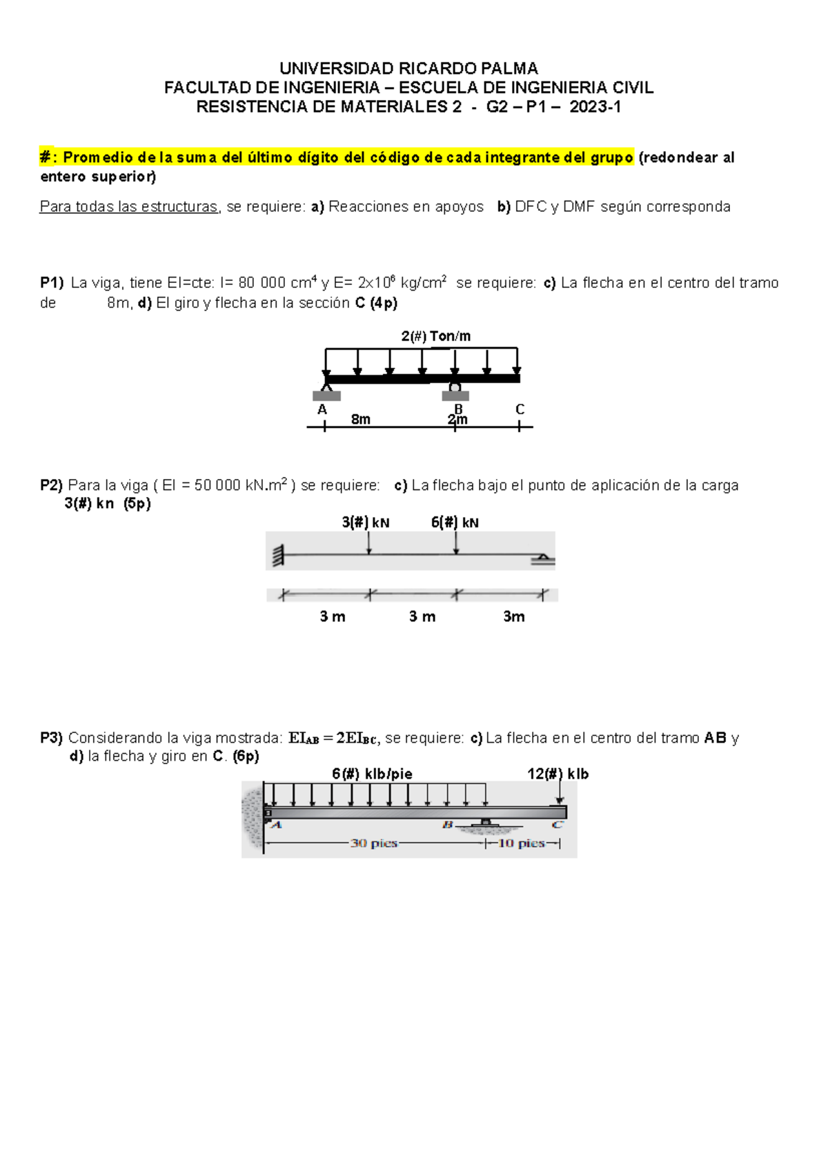 RM2-G2-PC1 - 2023-1 - asdada - UNIVERSIDAD RICARDO PALMA FACULTAD DE ...