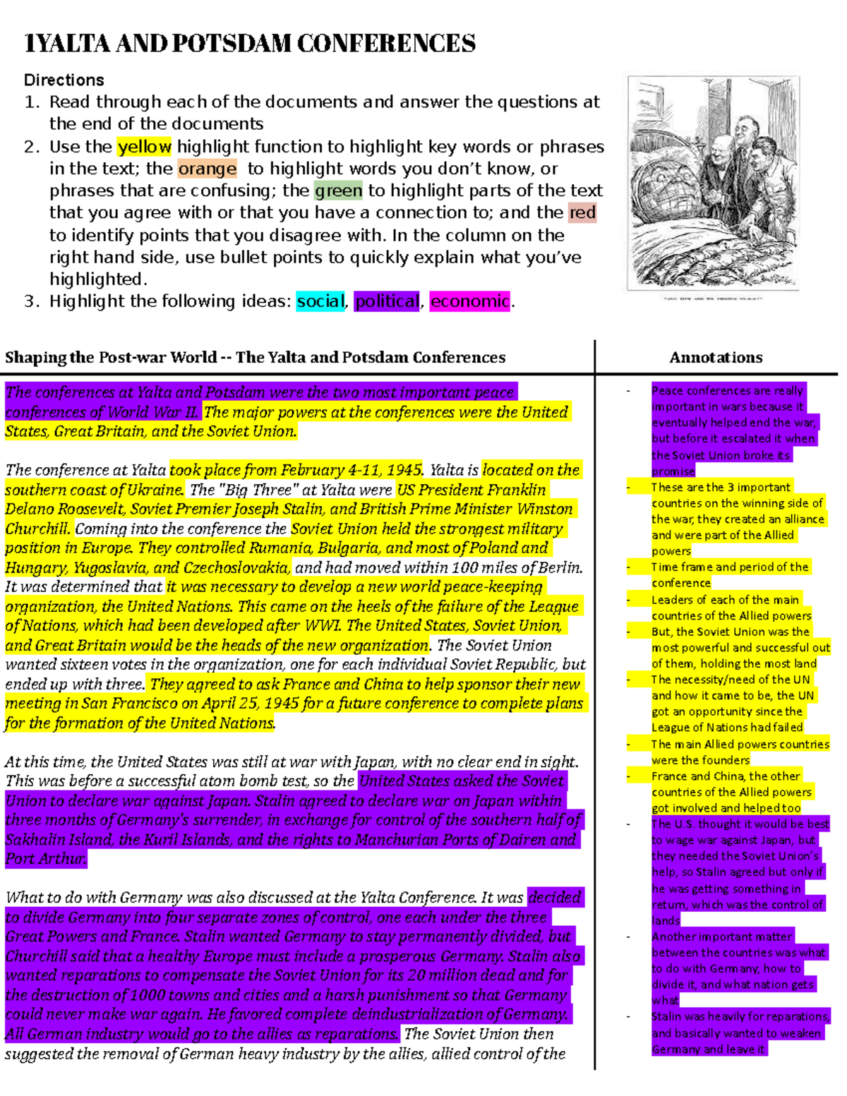 Yalta and Potsdam Conferences - 1YALTA AND POTSDAM CONFERENCES ...