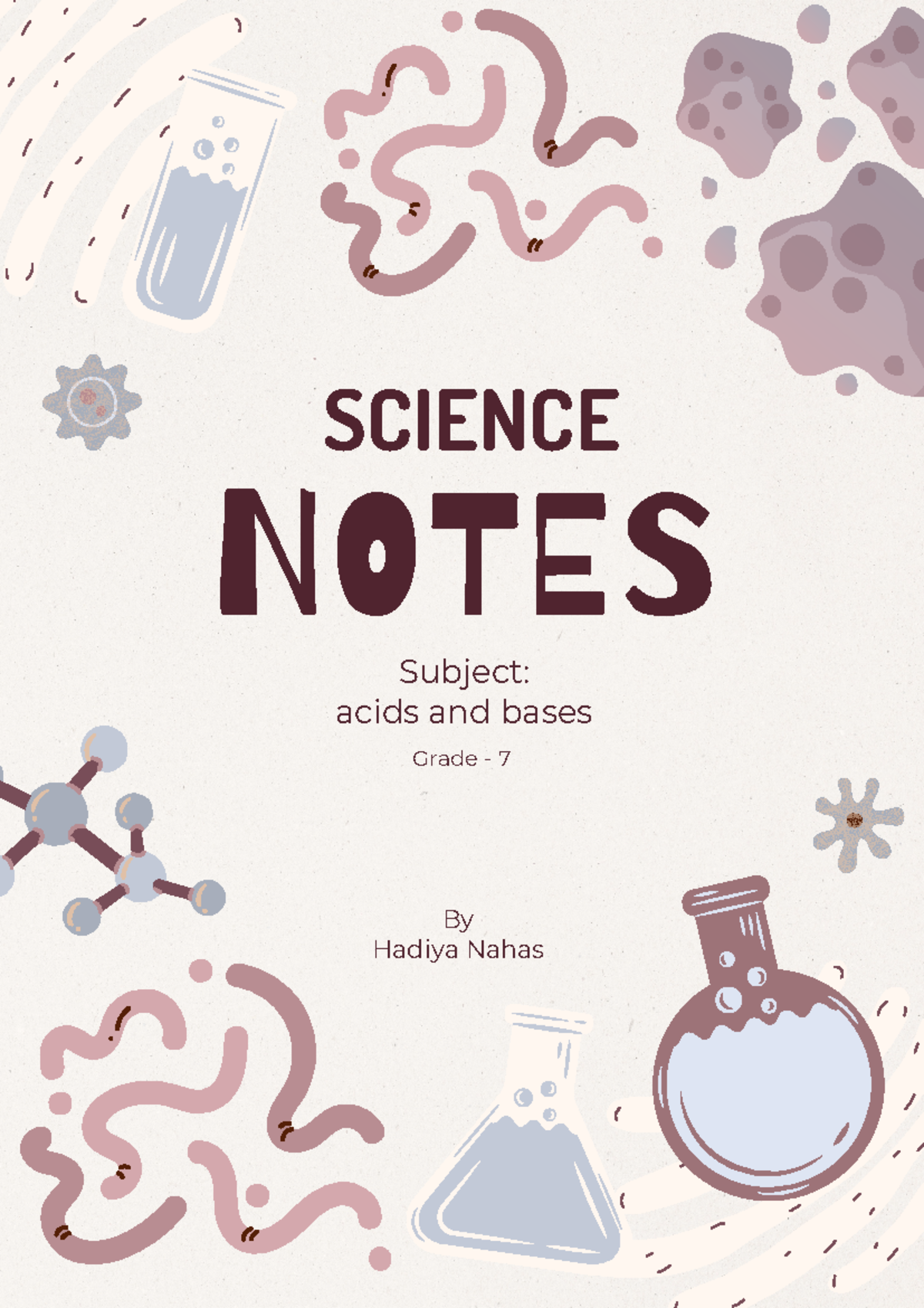 Grade 7 acids and base - NOTES ####### Grade - 7 Subject: acids and ...