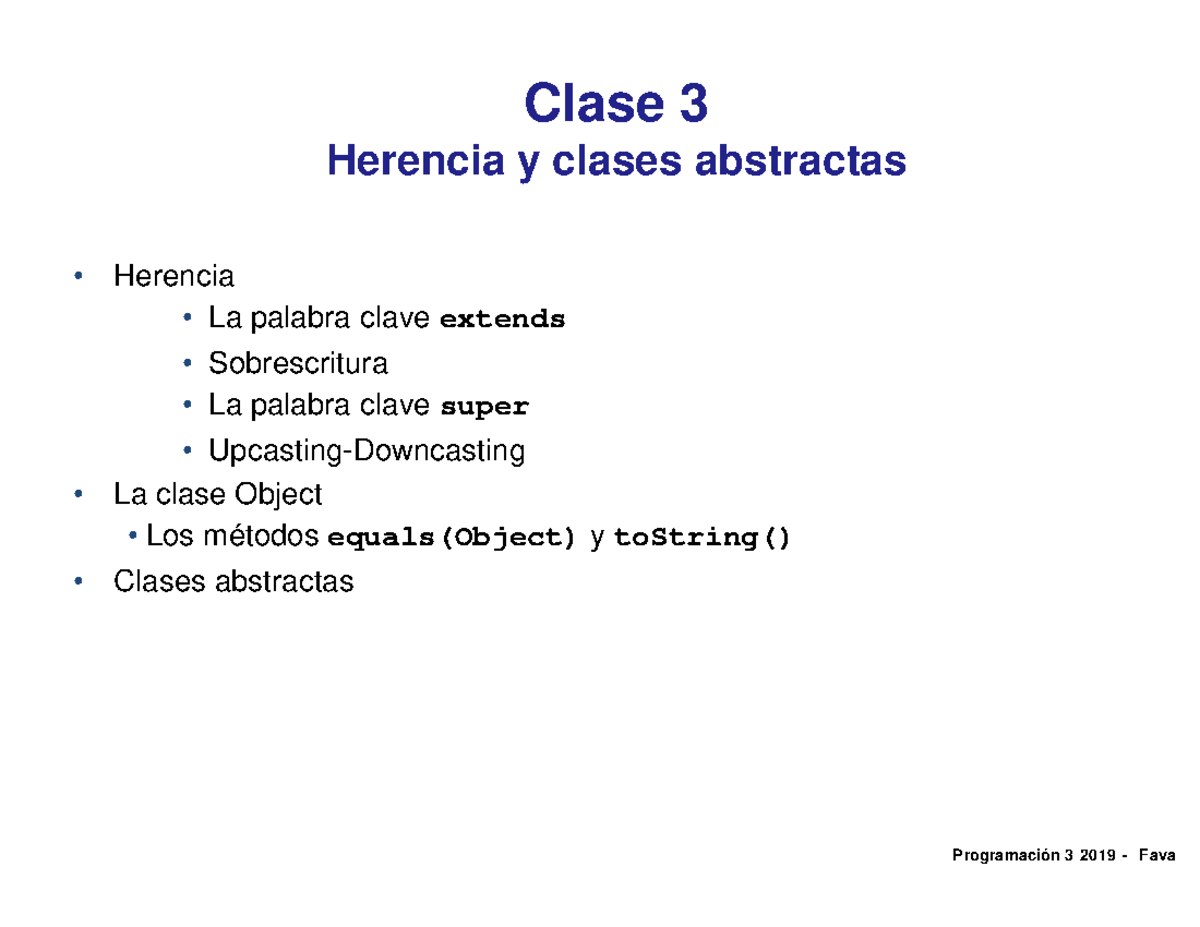 422005 798 Clase 3 1 Herencia y Clases Abstractas - Clase 3 Herencia y ...