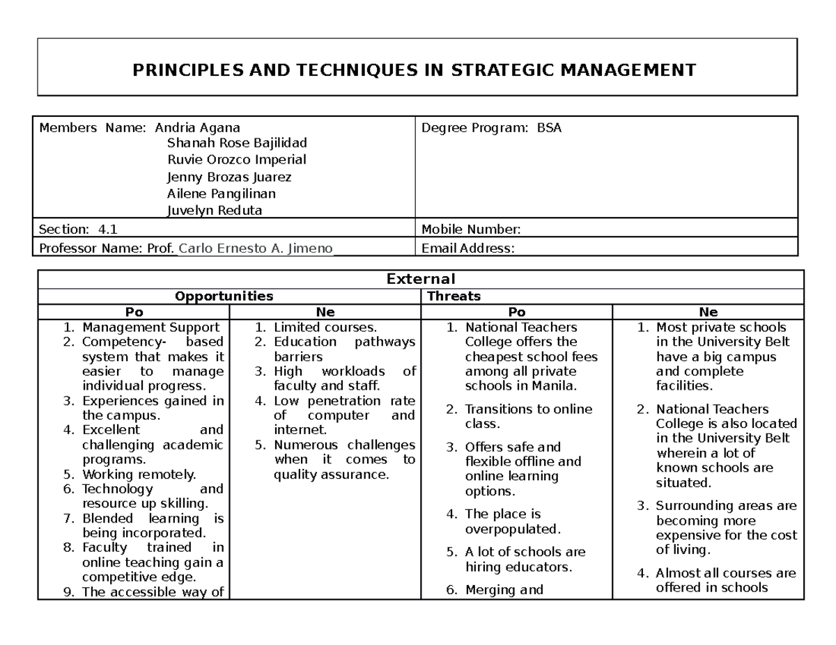 TASK 1 SWOT Analysis - NFCCCHDRSE HGTEFEAVKJOI HGGRSHV . - Members Name ...