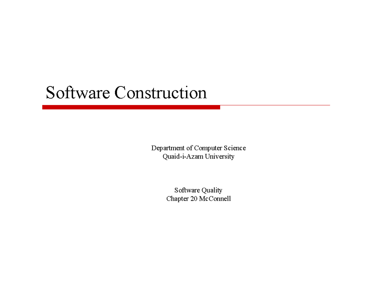 25 - Lecture notes 23 - Software Construction Department of Computer ...