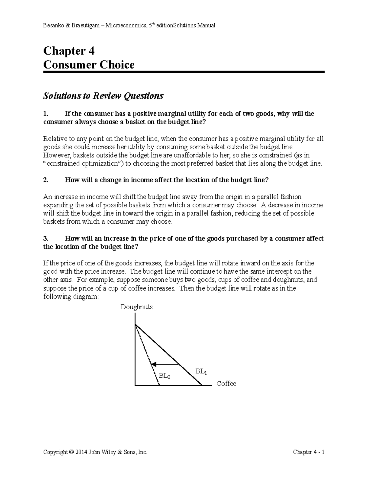 Besanko Chapter 4 Solutions - Chapter 4 Consumer Choice Solutions to ...