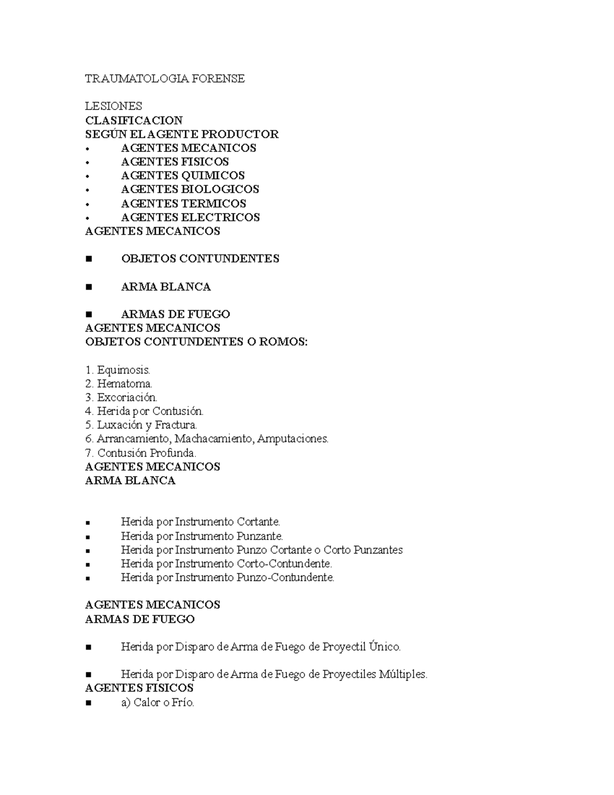 Traumatologia Forense Y Armas DE Fuego - TRAUMATOLOGIA FORENSE LESIONES ...