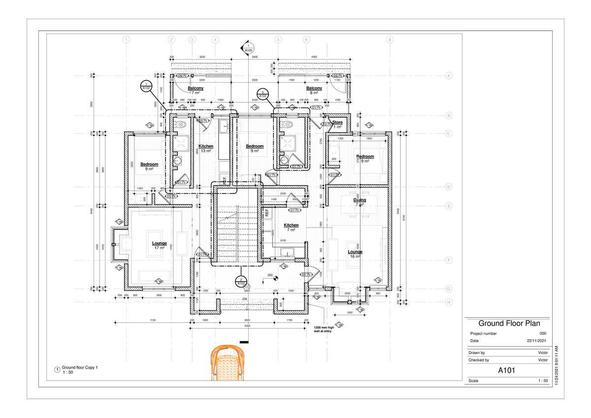 Sample apartment in Revit 1644626539 - REF. REF. DN 2 1 2 1 2 1 A B C F ...