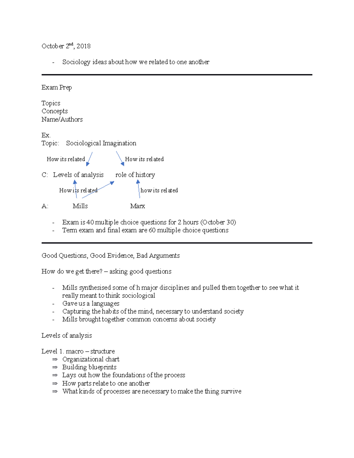 Week 4 - soc - sociology 1020 weekly lectures - October 2nd, 2018 ...