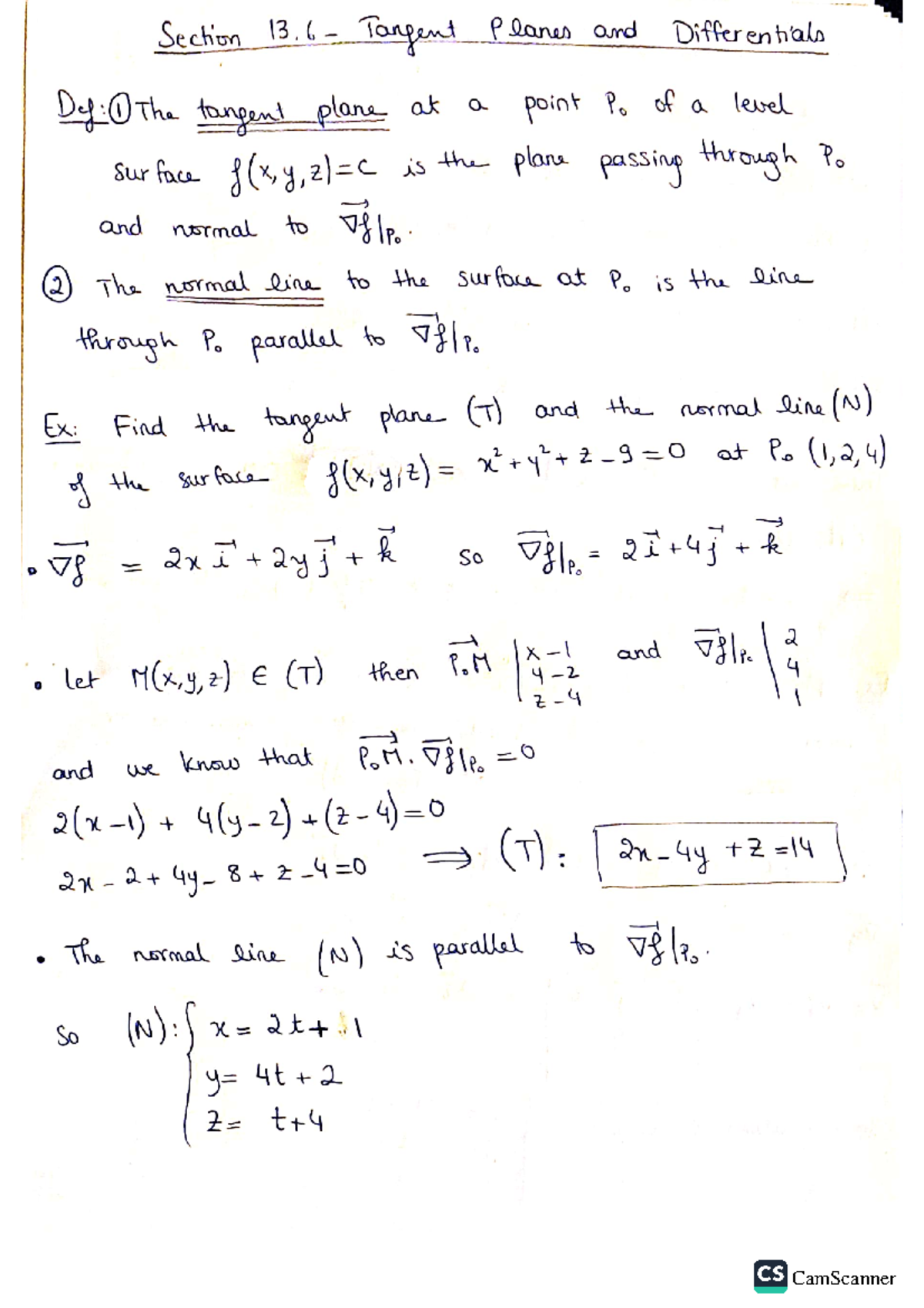 Section 13.6- Tangent Planes and Differentials - Calculus 3 - Studocu