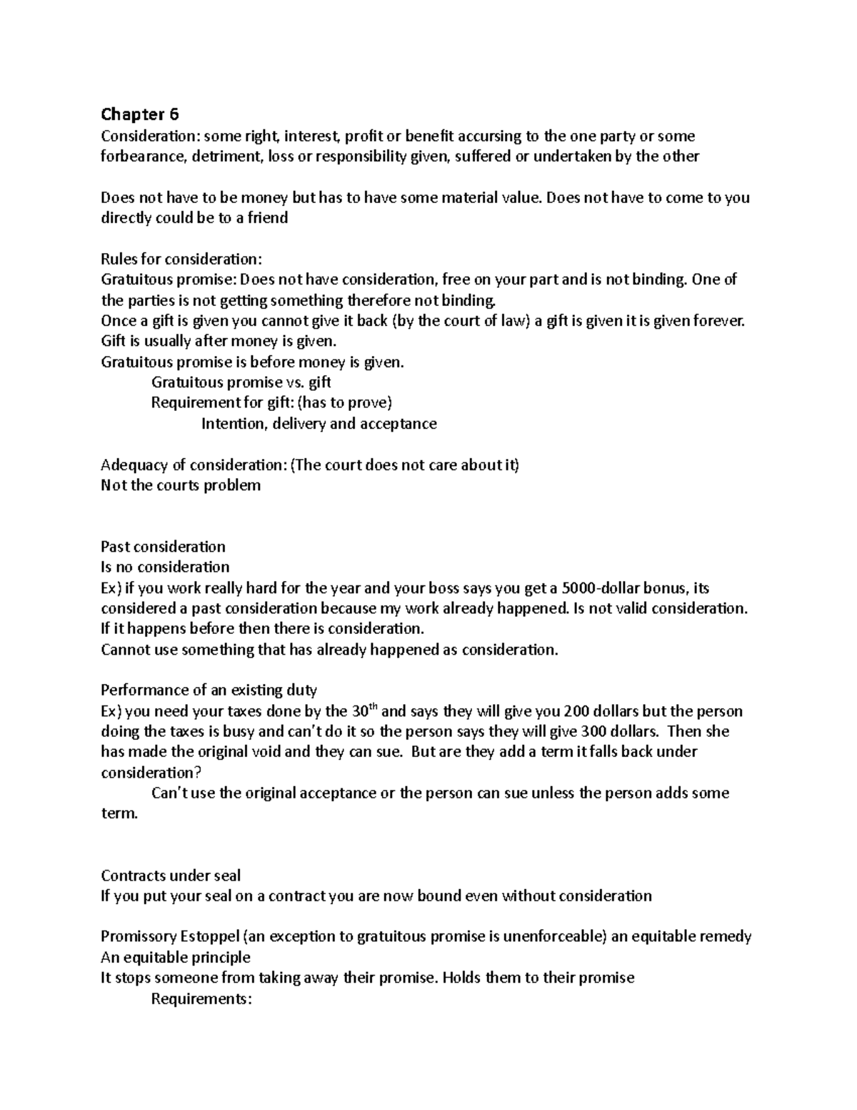 Chapter 6 consideration - Chapter 6 Consideration: some right, interest ...