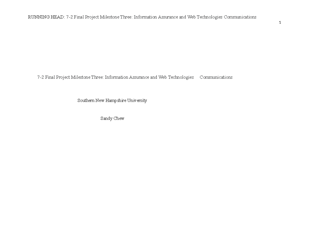 7-2 Final Project Milestone Three Information Assurance and Web ...