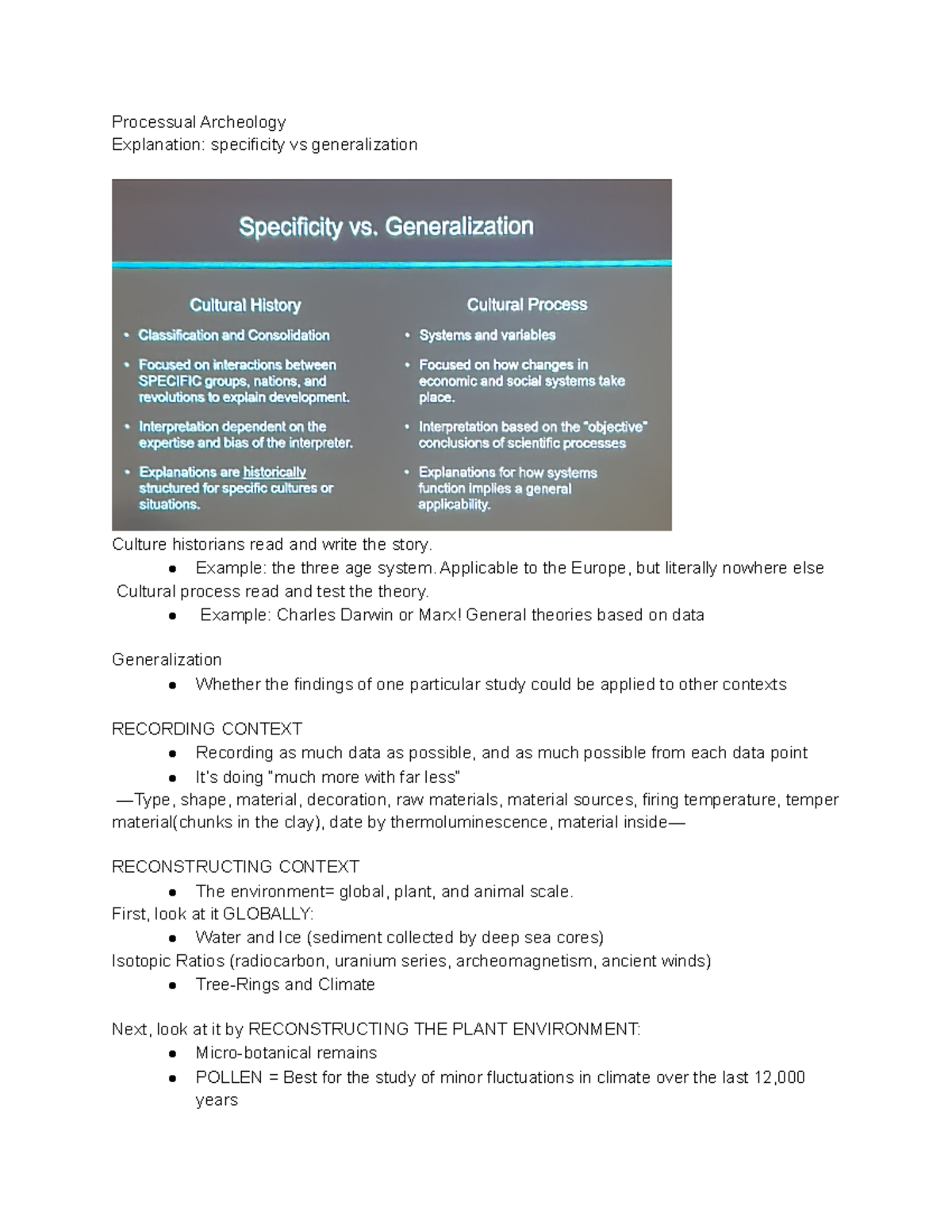 Processual Archeology - Processual Archeology Explanation: specificity ...