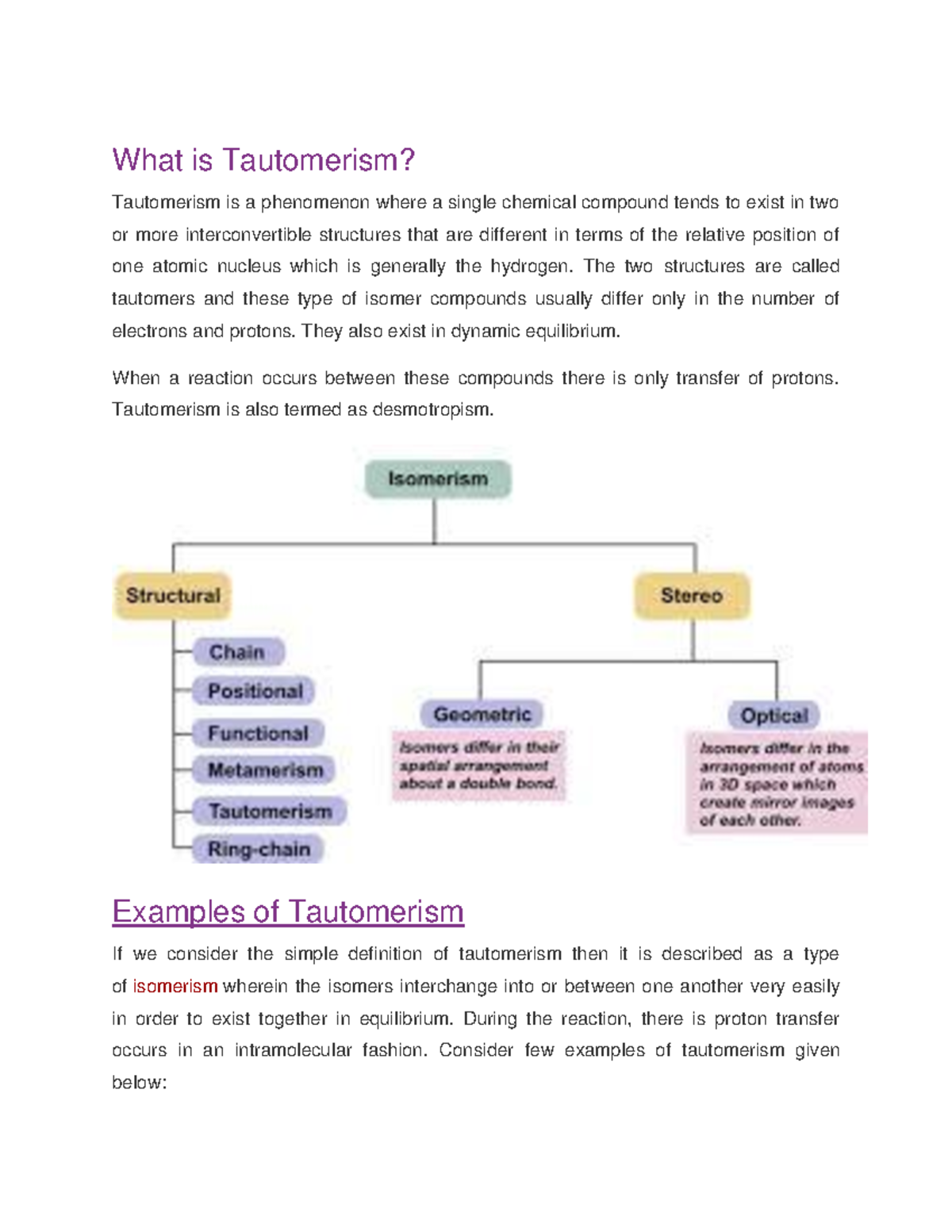Sem II Chemistry Hons. Tautomerism - What is Tautomerism? Tautomerism ...