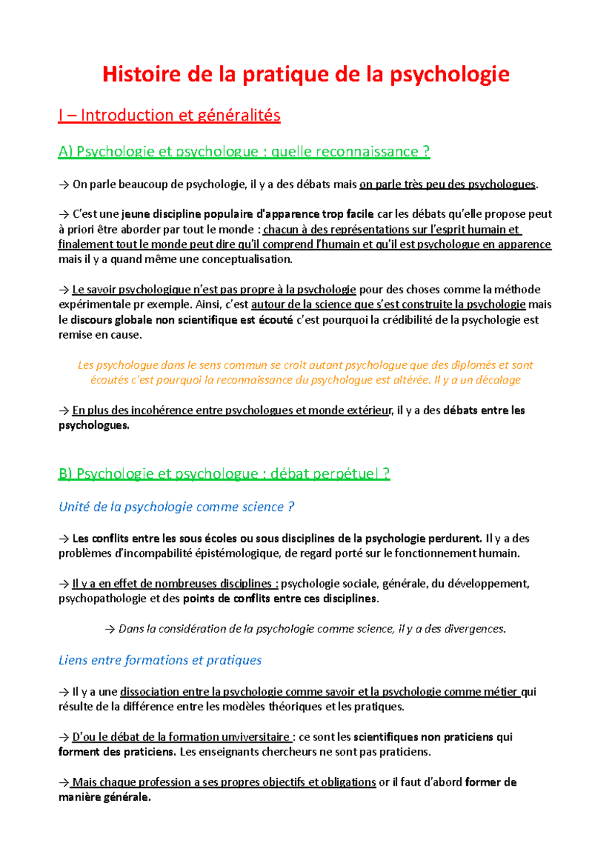 Histoire de la pratique de la psychologie - → C'est une jeune ...