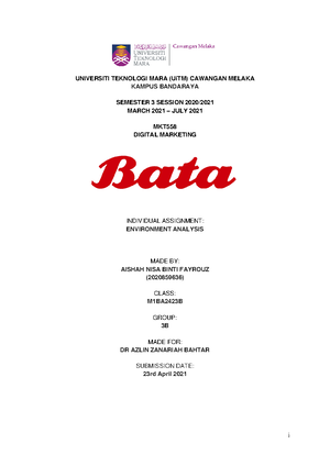 Assignment 2021 - MKT558 - Digital Marketing - Studocu