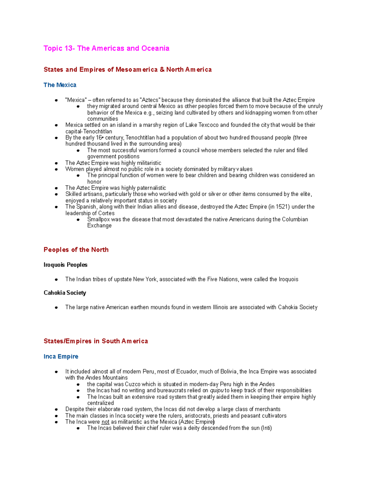Topic 13- The Americas and the Oceans - Topic 13- The Americas and ...