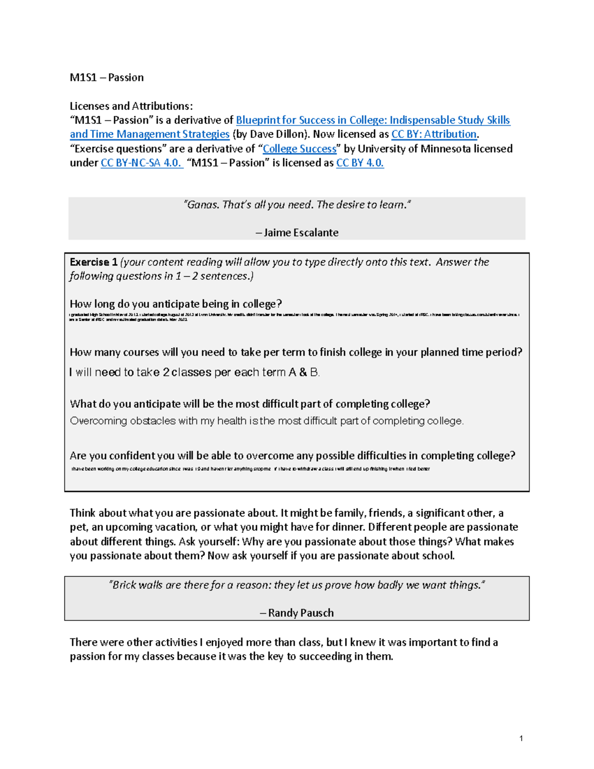 M1S1 Passion Amanda Ruggiero - M1S1 – Passion Licenses and Attributions ...