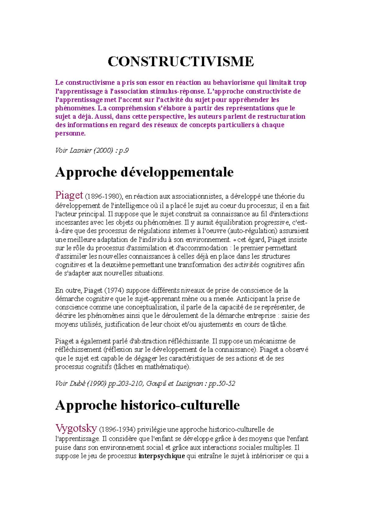 Constructivisme 02 - psychopedagogie - CONSTRUCTIVISME Le ...