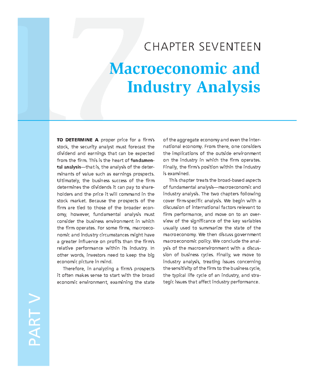 Ch-17 Macroeconomic and Industry Analysis - TO DETERMINE A proper price ...