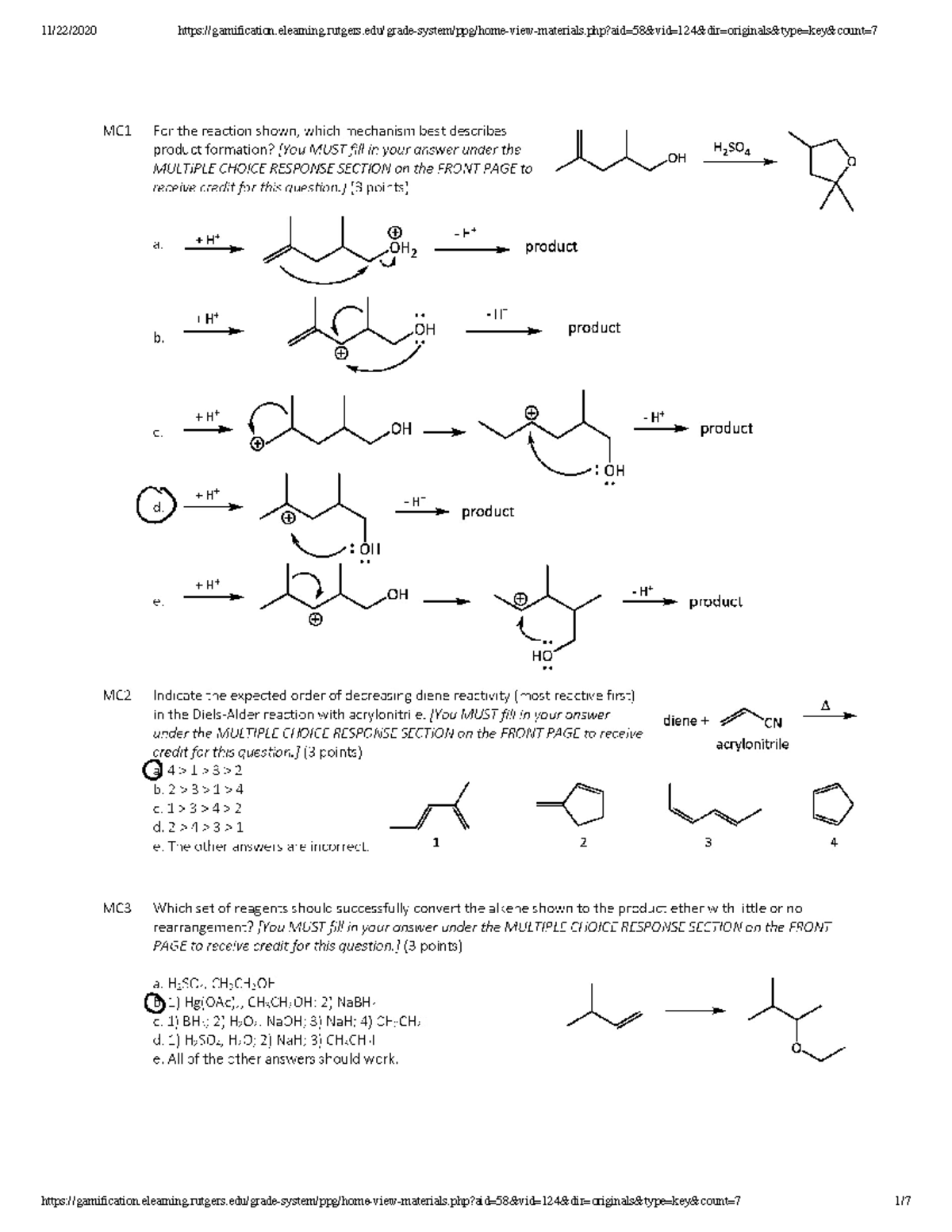 Exam 3 Key Fall 2019 - practice exam - 160:336 - Studocu