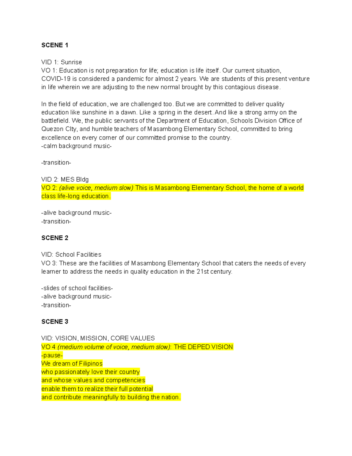 Sip Vid Script Lecture Notes 1 Bachelor Of Science In Hospitality