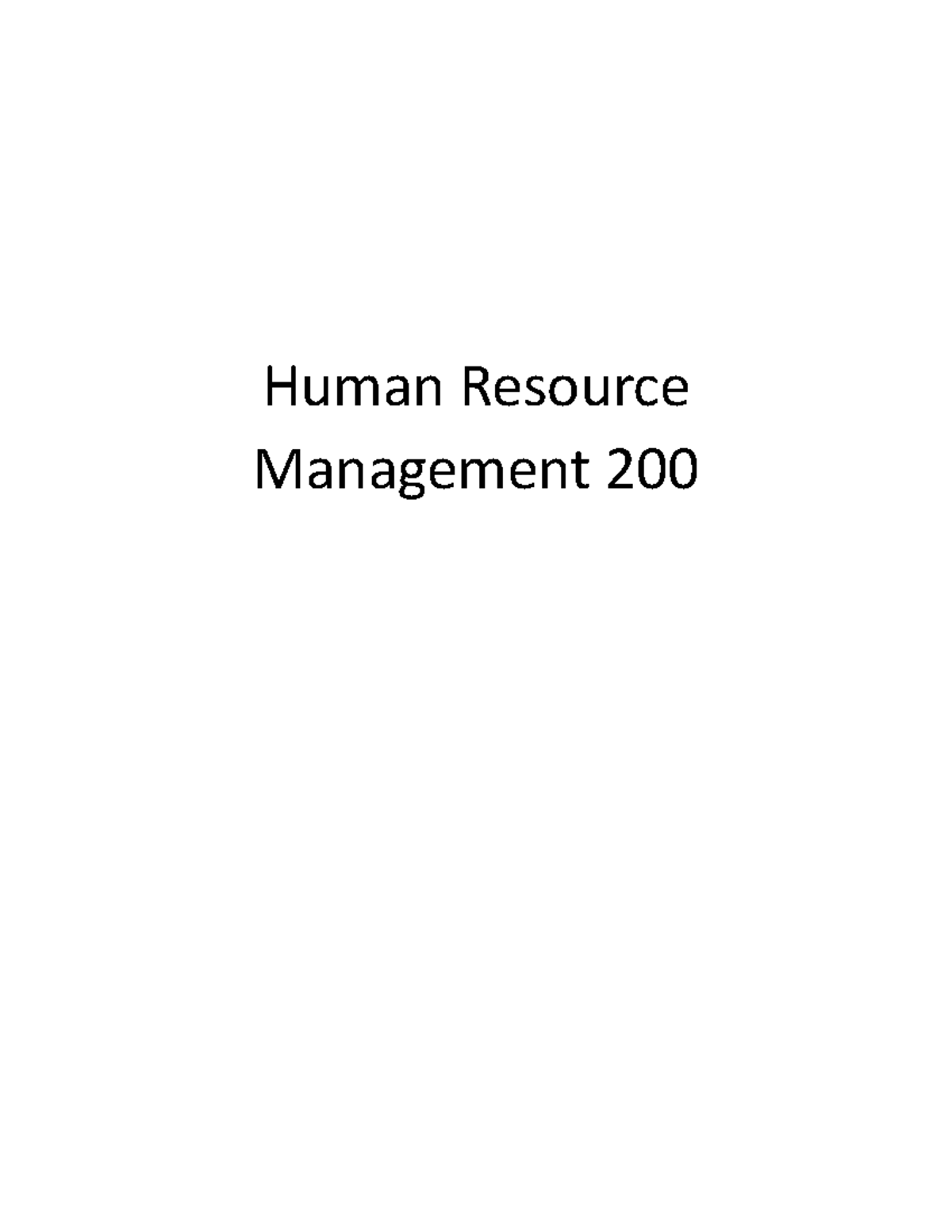 HRMT 200 Notes - Prof: Mike Annette - Human Resource Management 200 ...
