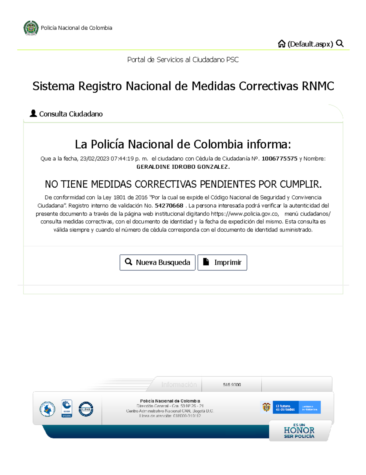 Consulta RNMC - SDSDSDA - Sistema Registro Nacional de Medidas ...