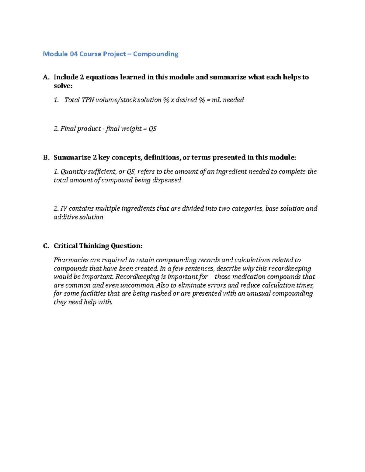 Compounding - Module 4 - Module 04 Course Project – Compounding A ...