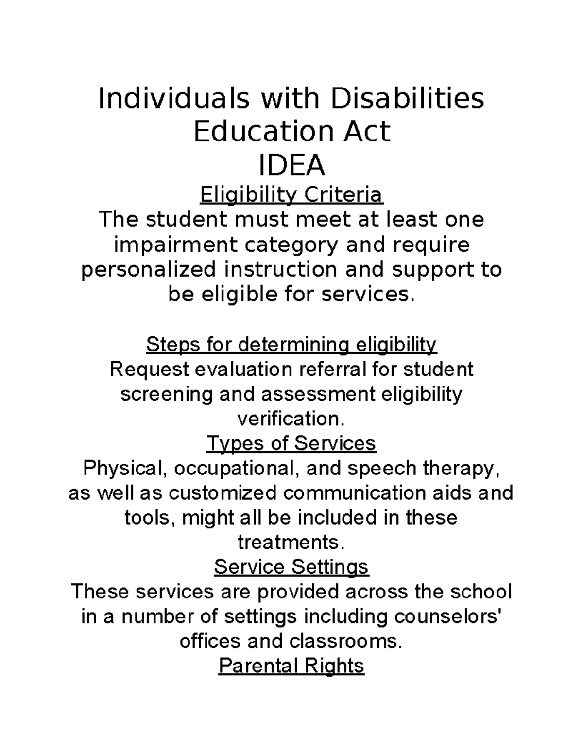 Individuals with Disabilities Education Act - Individuals with ...