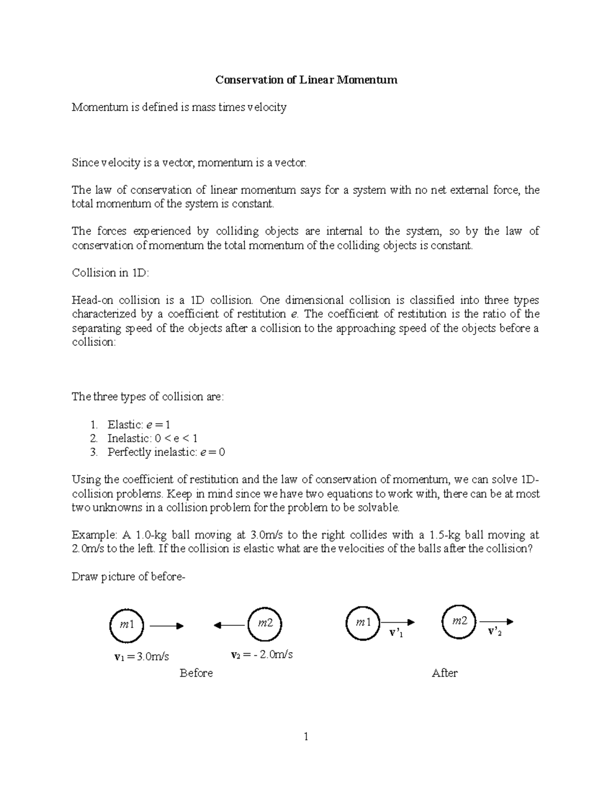 Conservation of Linear Momentum question - Conservation of Linear ...