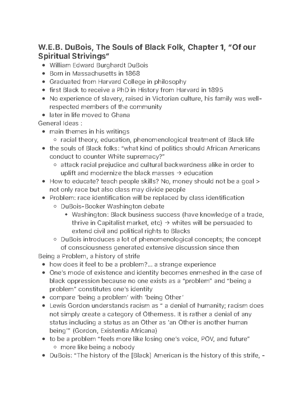 W.E.B. Du Bois, The Souls of Black Folk, Chapter 1, “Of our Spiritual ...