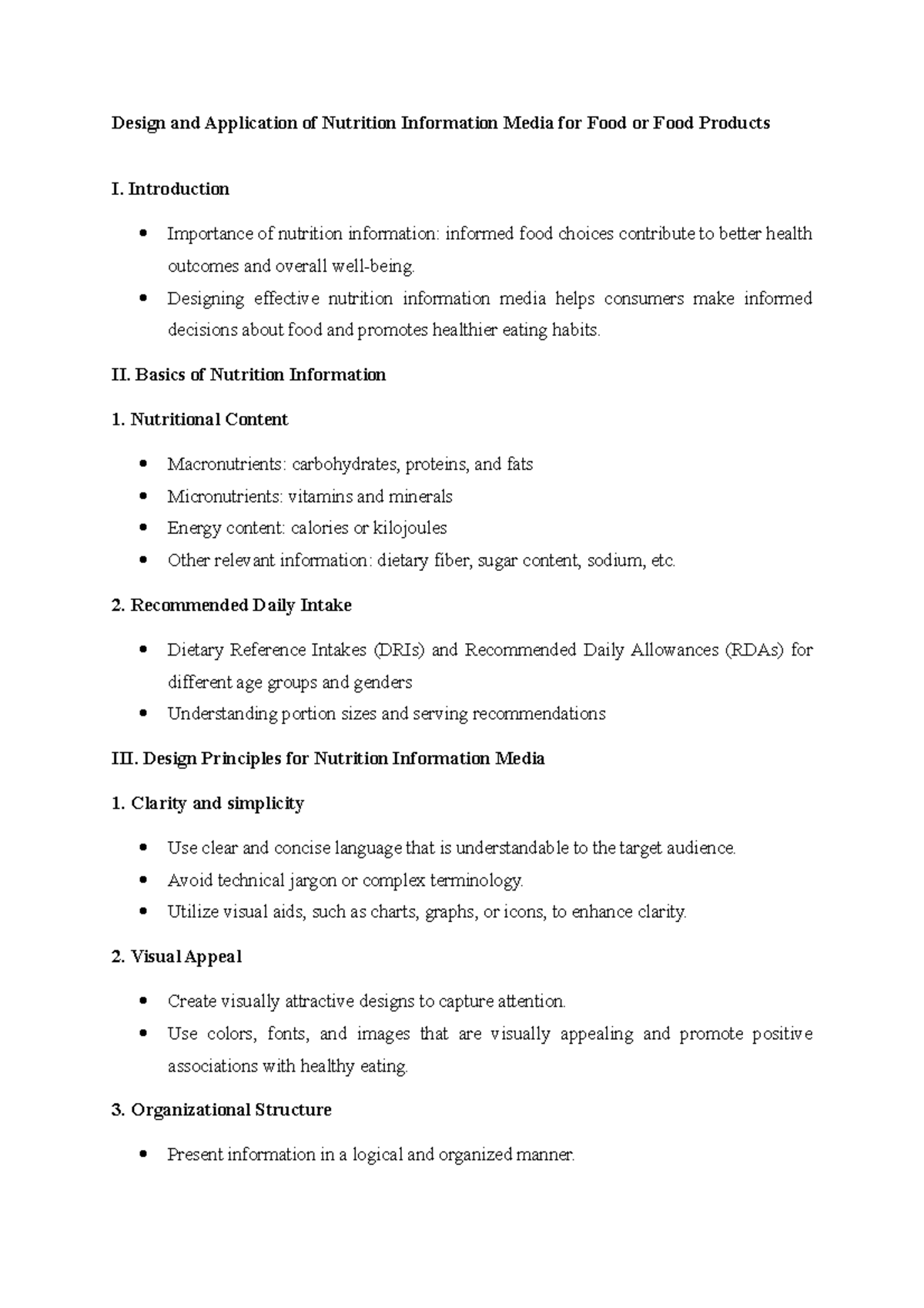 Design and Application of Nutrition Information Media for Food or Food ...