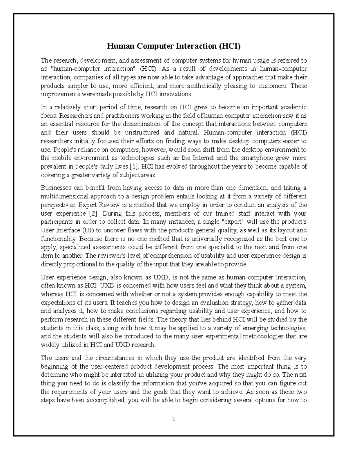 HCI - Human compouter interection - Human Computer Interaction (HCI ...