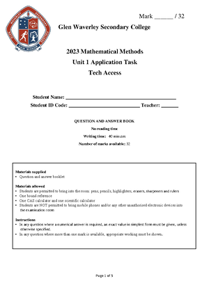 2022 SAC 3 Probability and Statistics - Mathematical Methods Unit 4 SAC ...