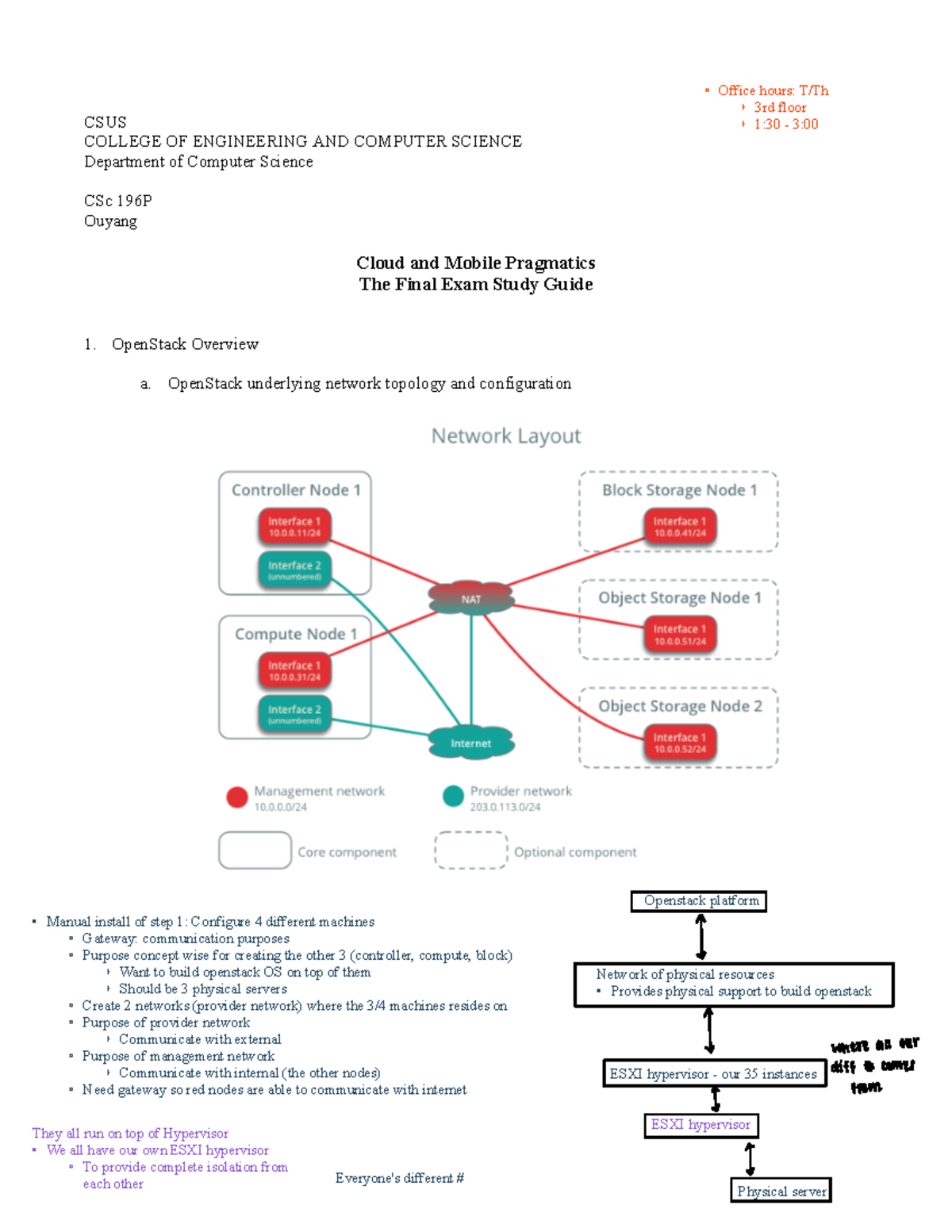 Final Study Guide - from professor victor chen - ####### CSUS ...