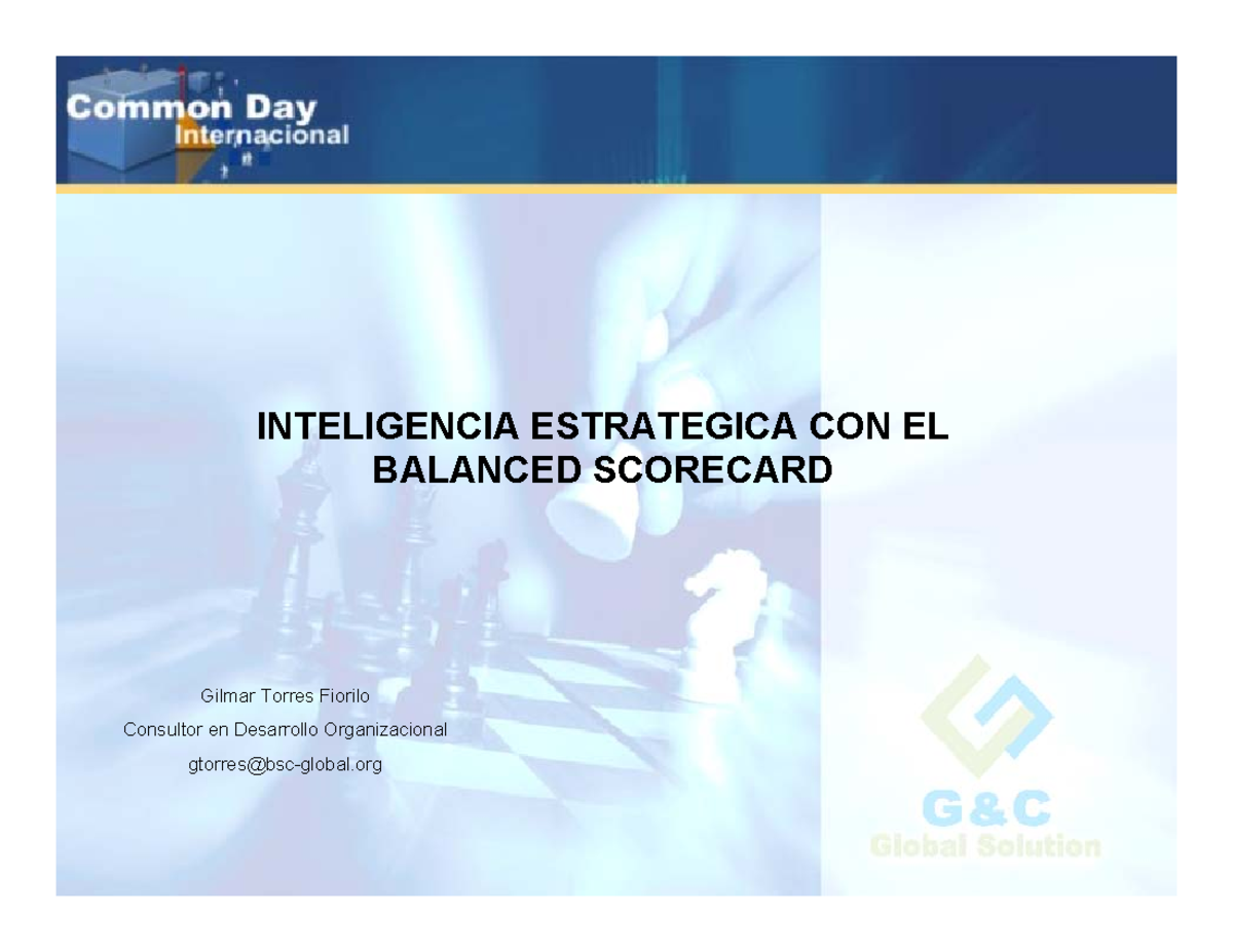 Inteligencia Estrategica con balanced Score Card - INTELIGENCIA ...