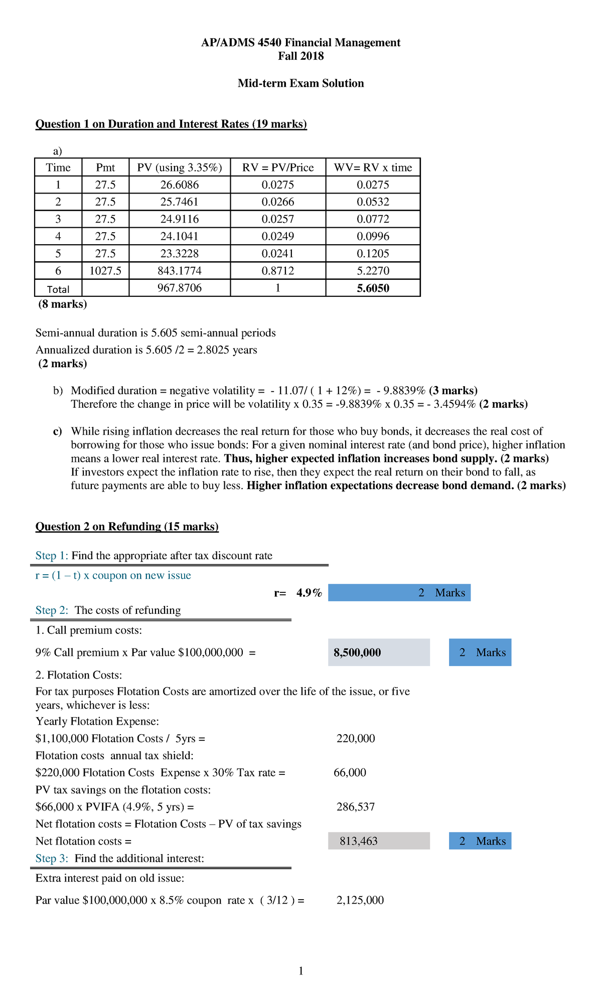 Midterm exam 20 October 2018, questions and answers - AP/ADMS 4540 ...