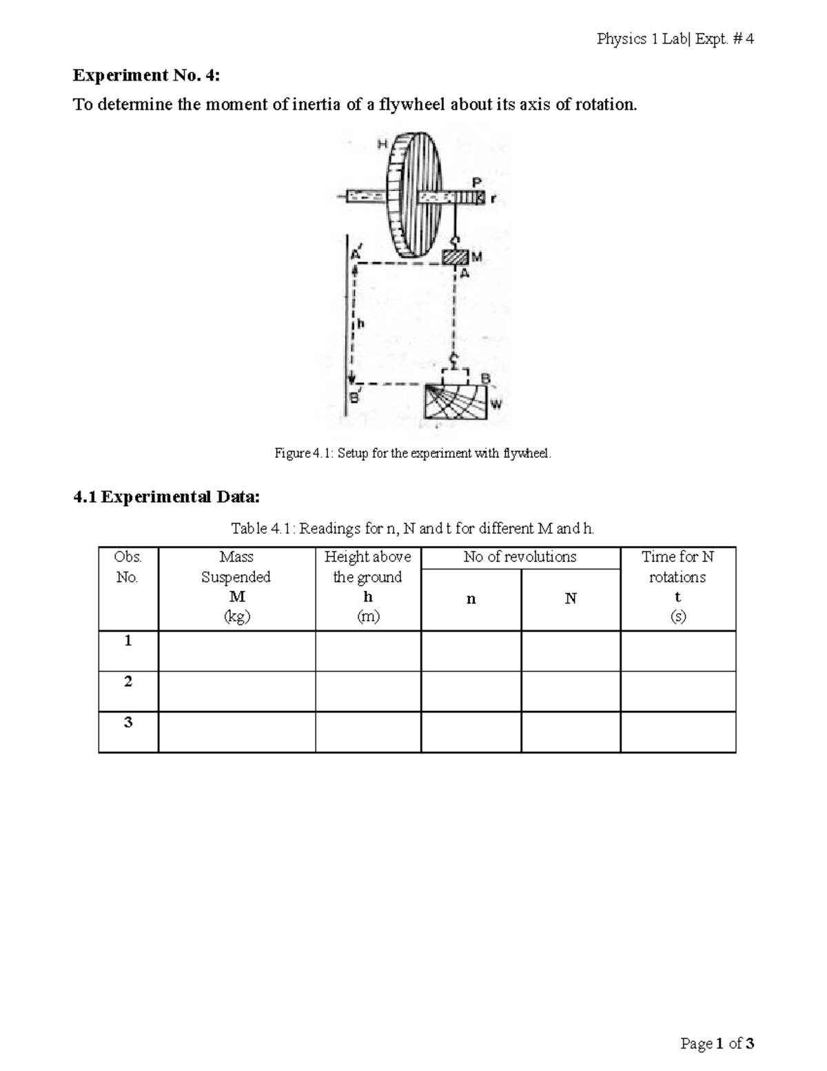 Ex-4 Fly wheel - Physics 1 - AIUB - Studocu