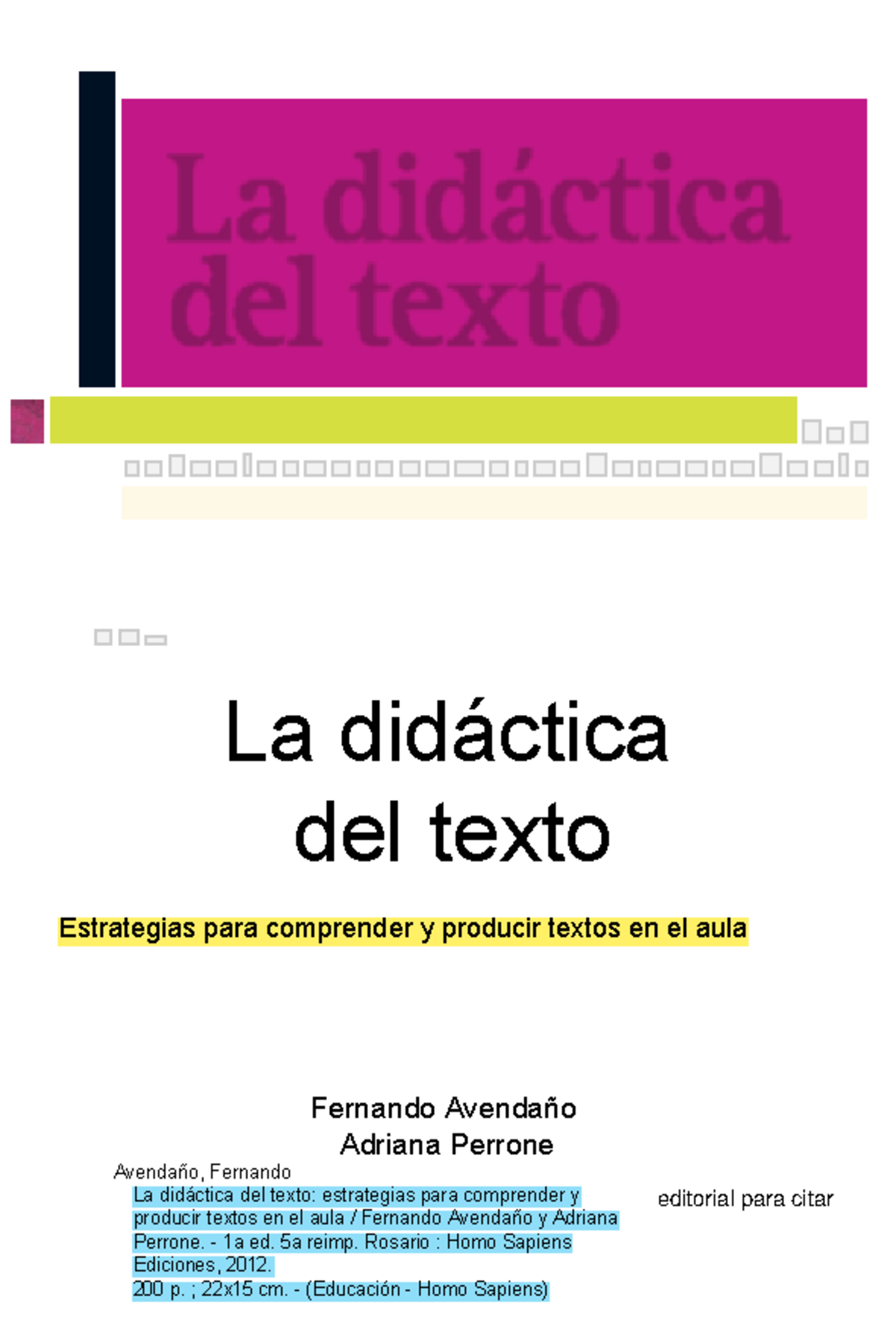 La didactica del texto - Avendano, Fernando - La didáctica del texto ...