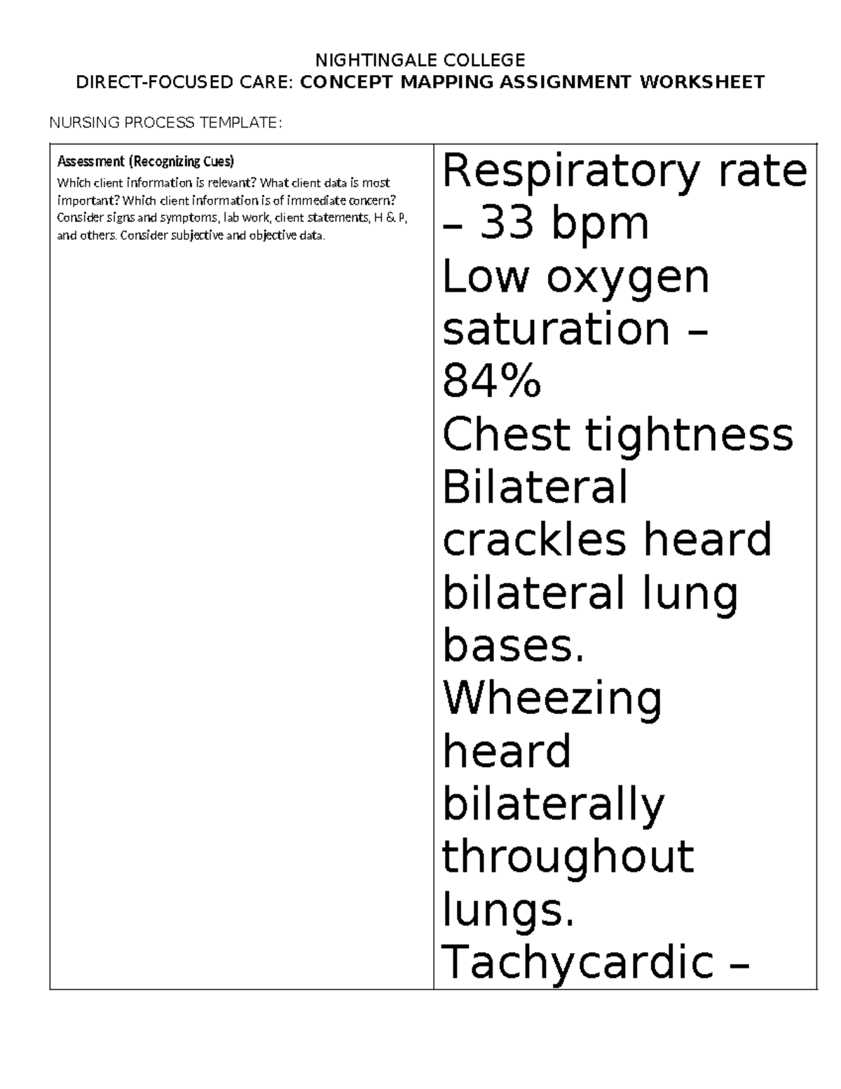 Concept Map Gas Exchange - NIGHTINGALE COLLEGE DIRECT-FOCUSED CARE ...